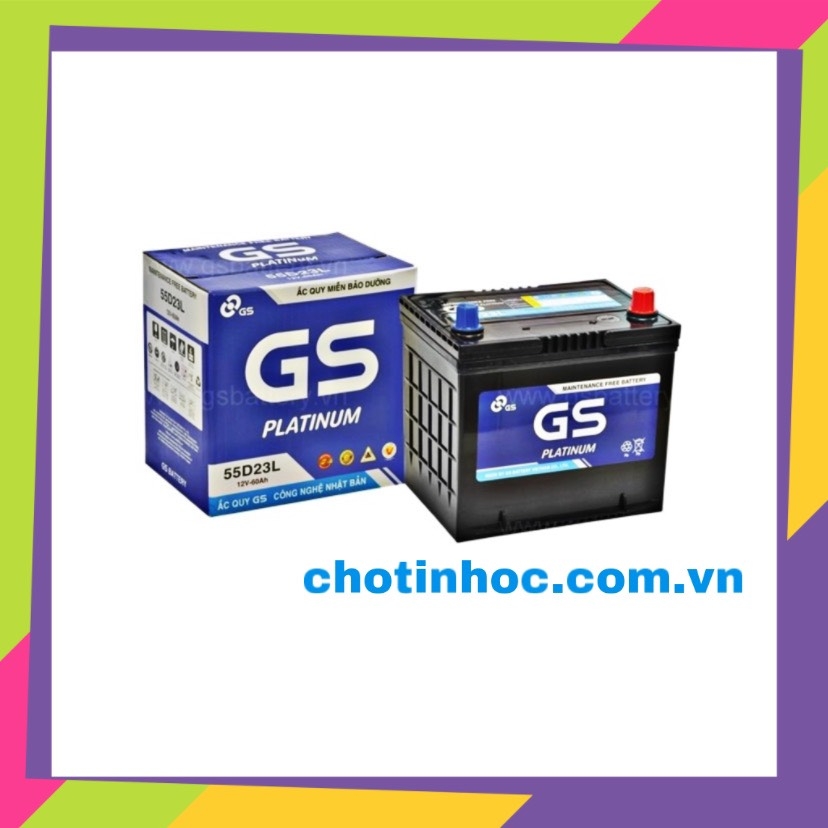ẮC QUY GS 55D23L-MF, 12V - 60AH